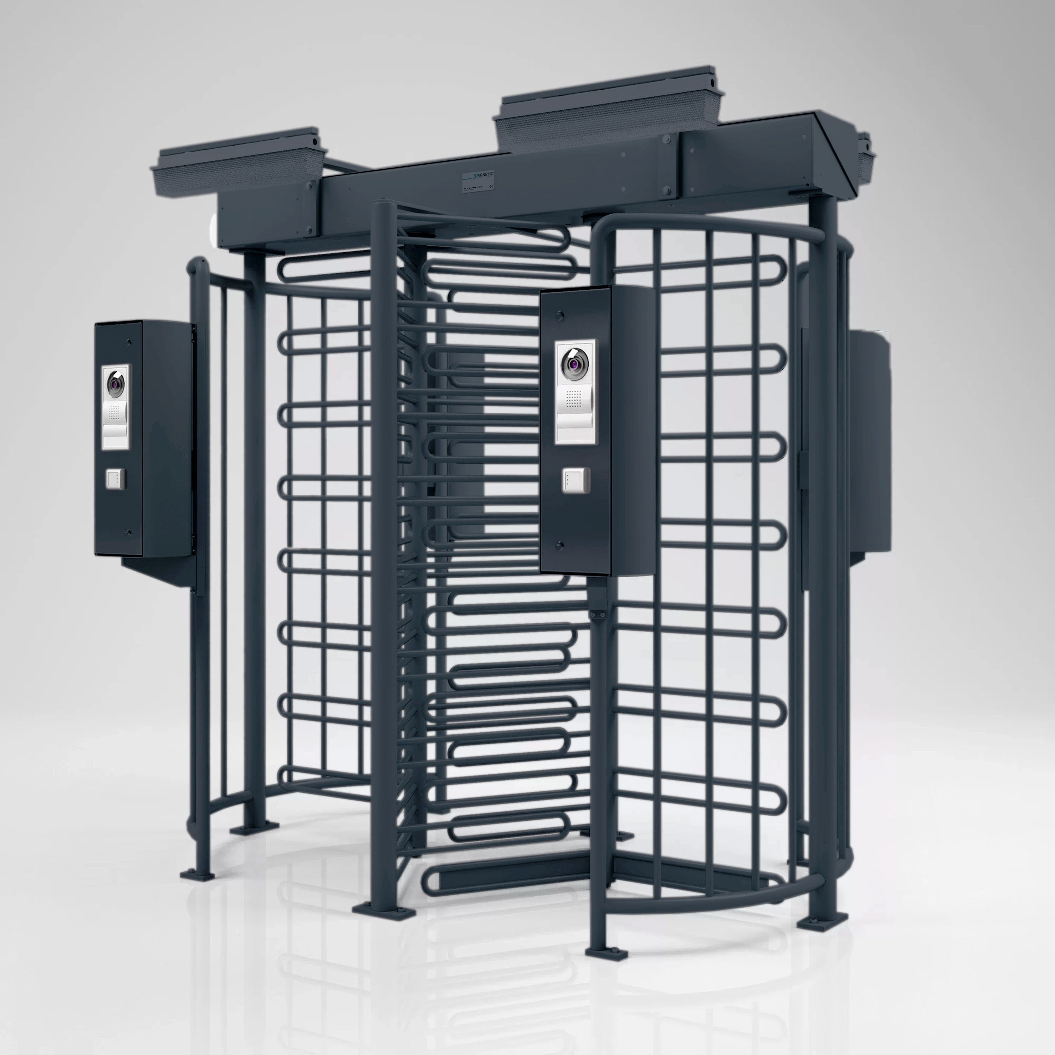 Magnetic Full-Height Turnstile Dual Lane Motorized; Fully Powder Coated ...